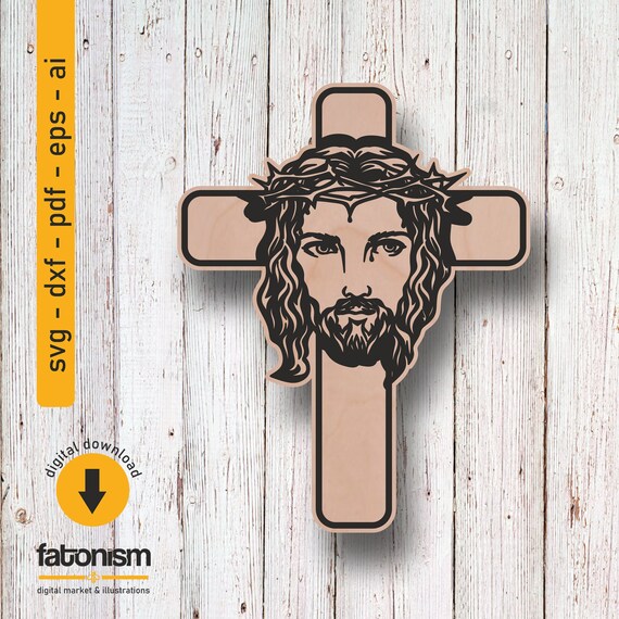 Jesus Cross Dxf Svg Files for Glowforge Ready Laser Cut Files - Etsy ...