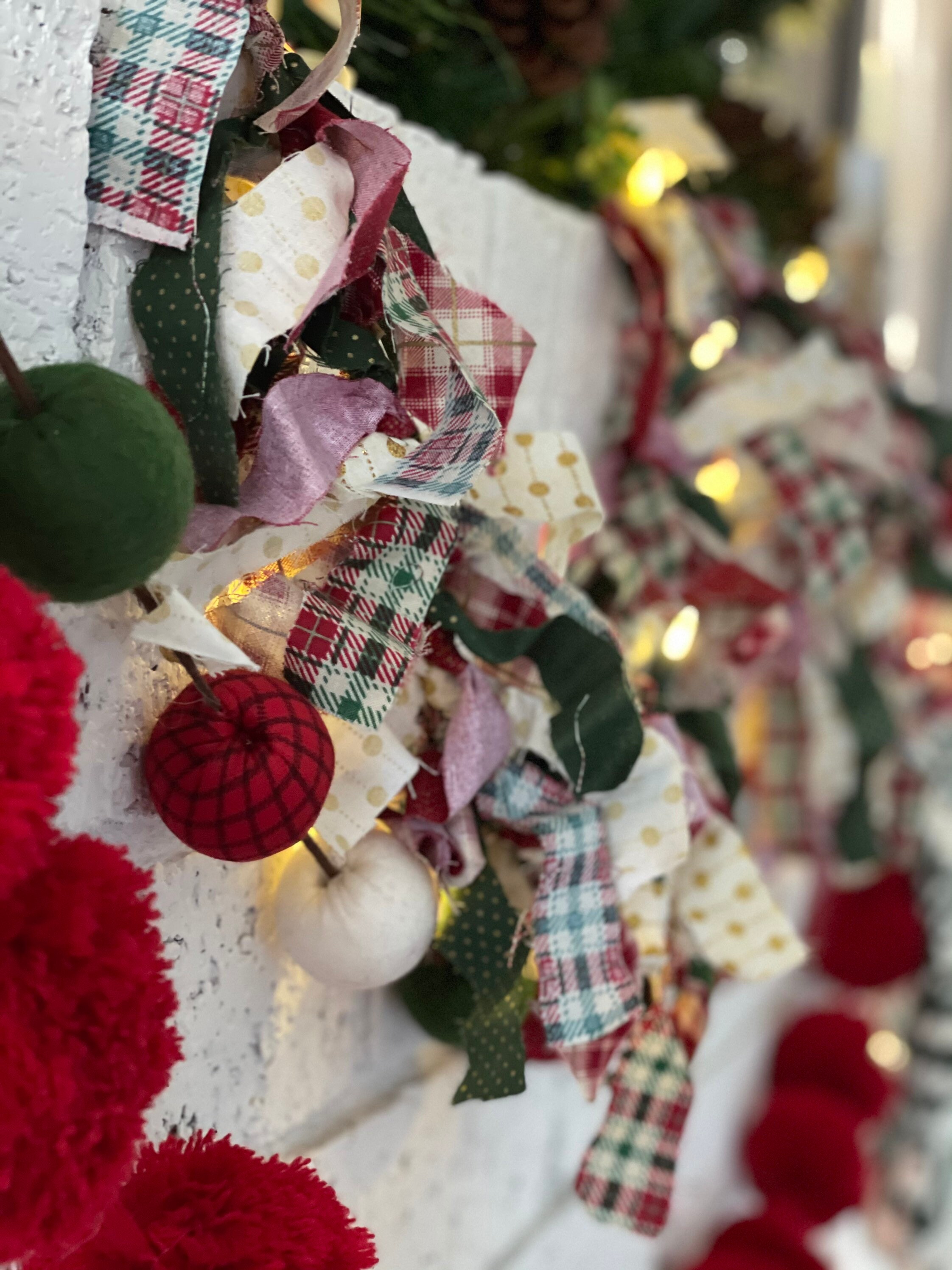 Christmas Rag Garland - Etsy UK
