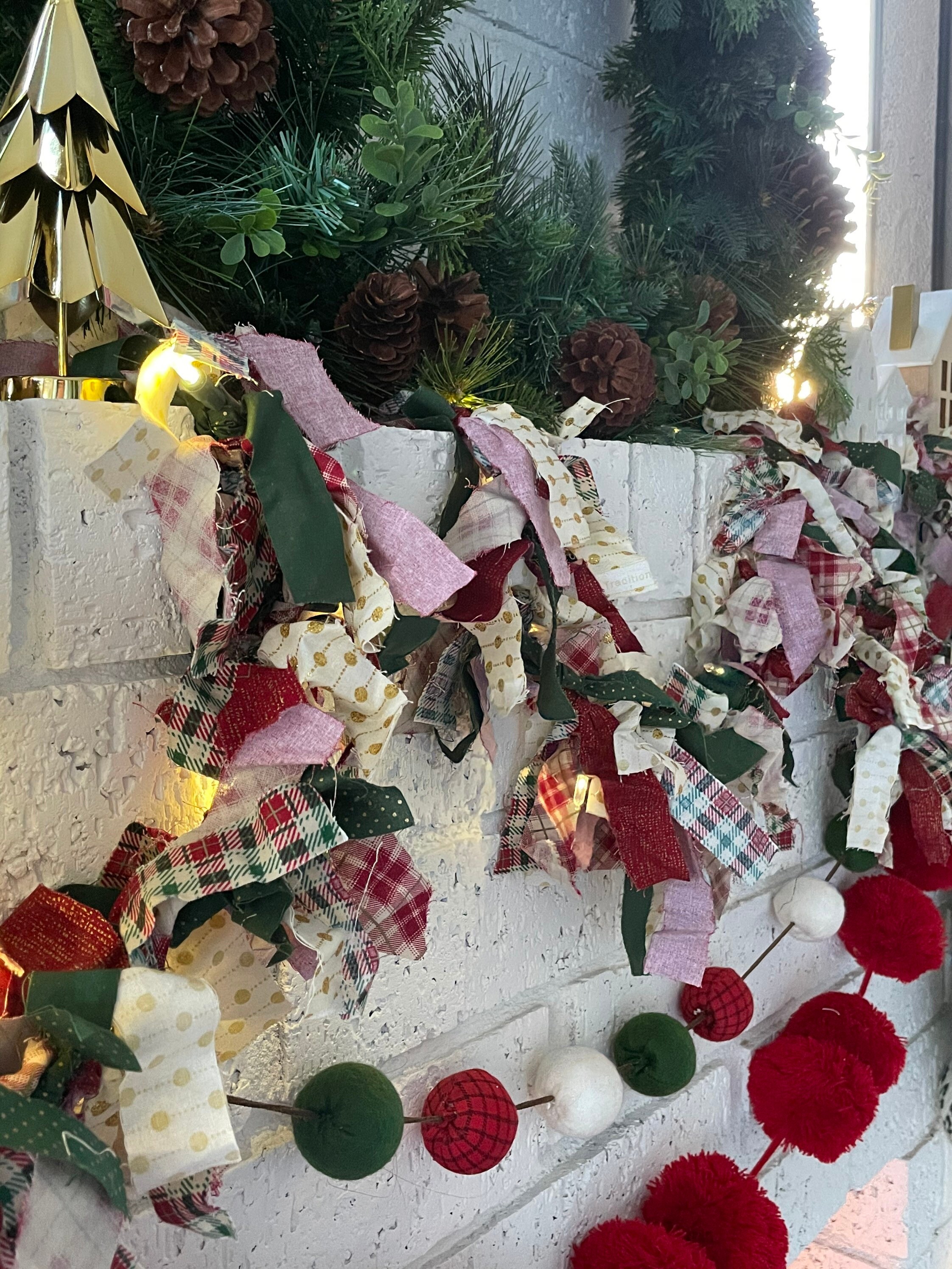 Christmas Rag Garland - Etsy UK