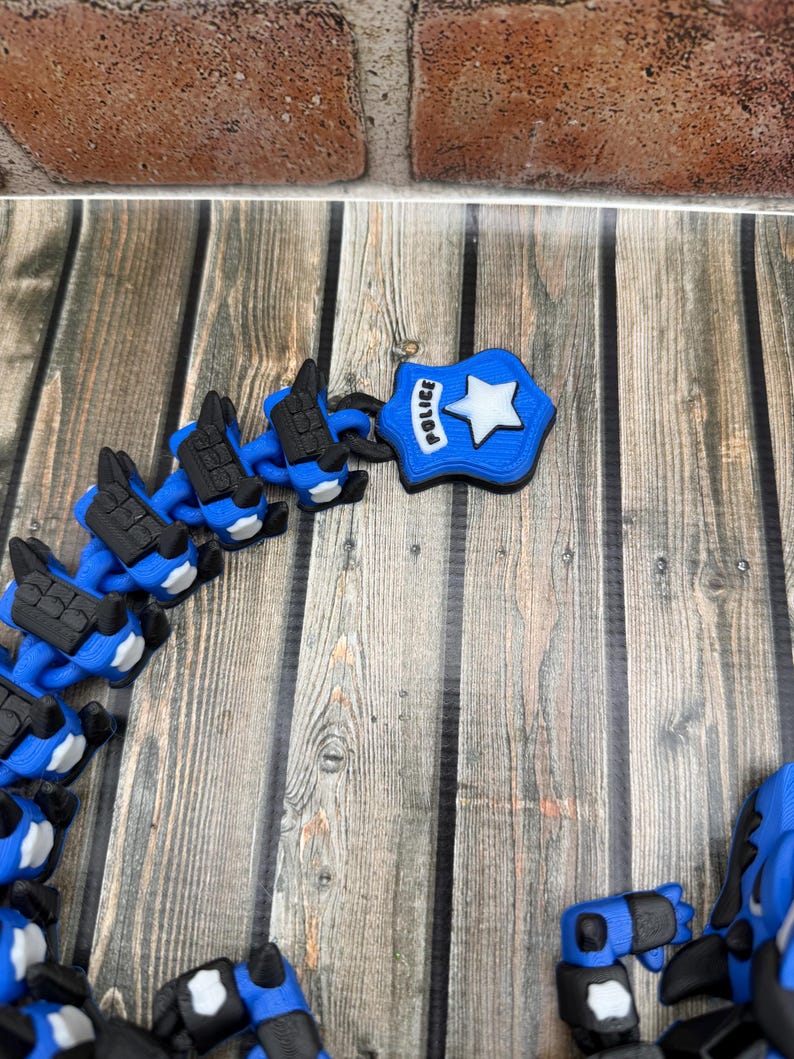 3D Printed Police-themed Dragon – Articulated Flexi Poseable Dragon ...