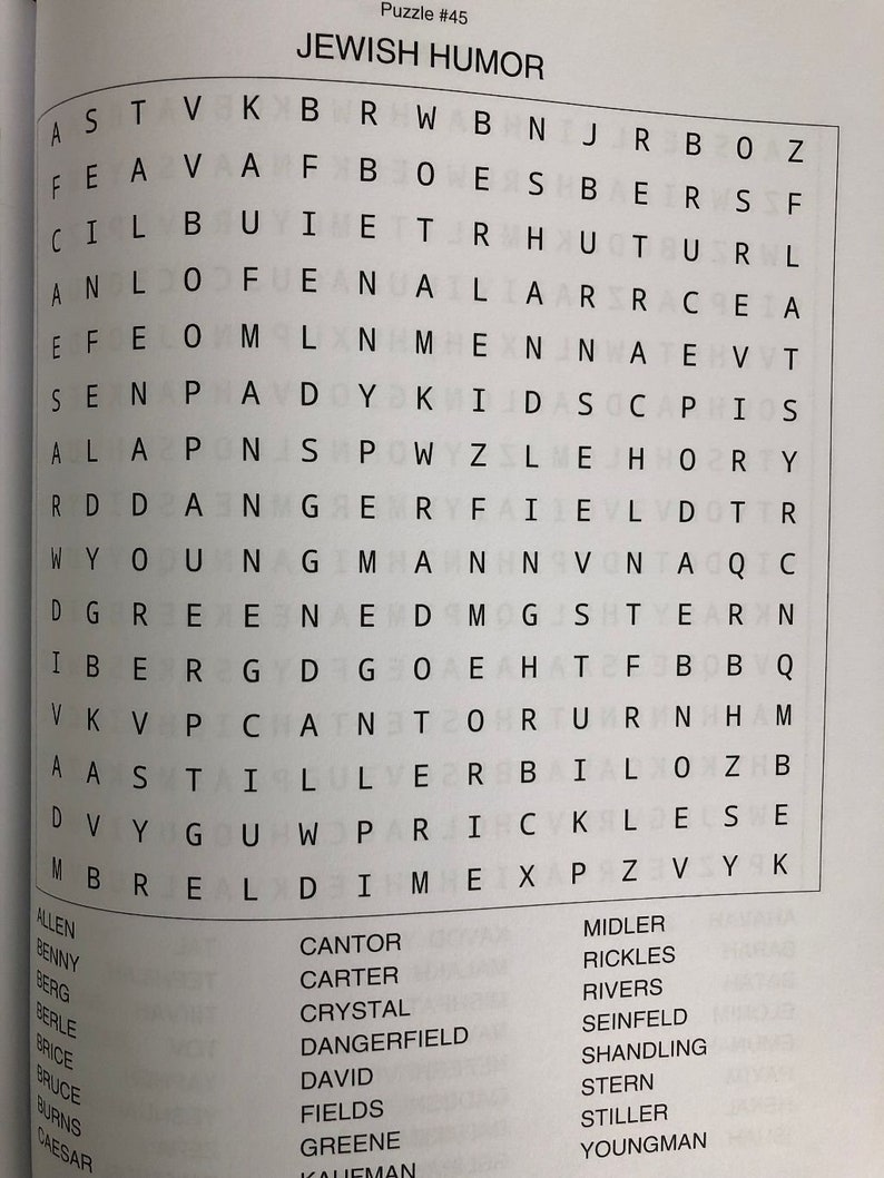 The (not Just for Jews!) Jewish Word Search Puzzle Book - Etsy
