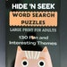 Hide 'N Seek Word Search Puzzles, Large Print for Adults, 130 Fun and ...