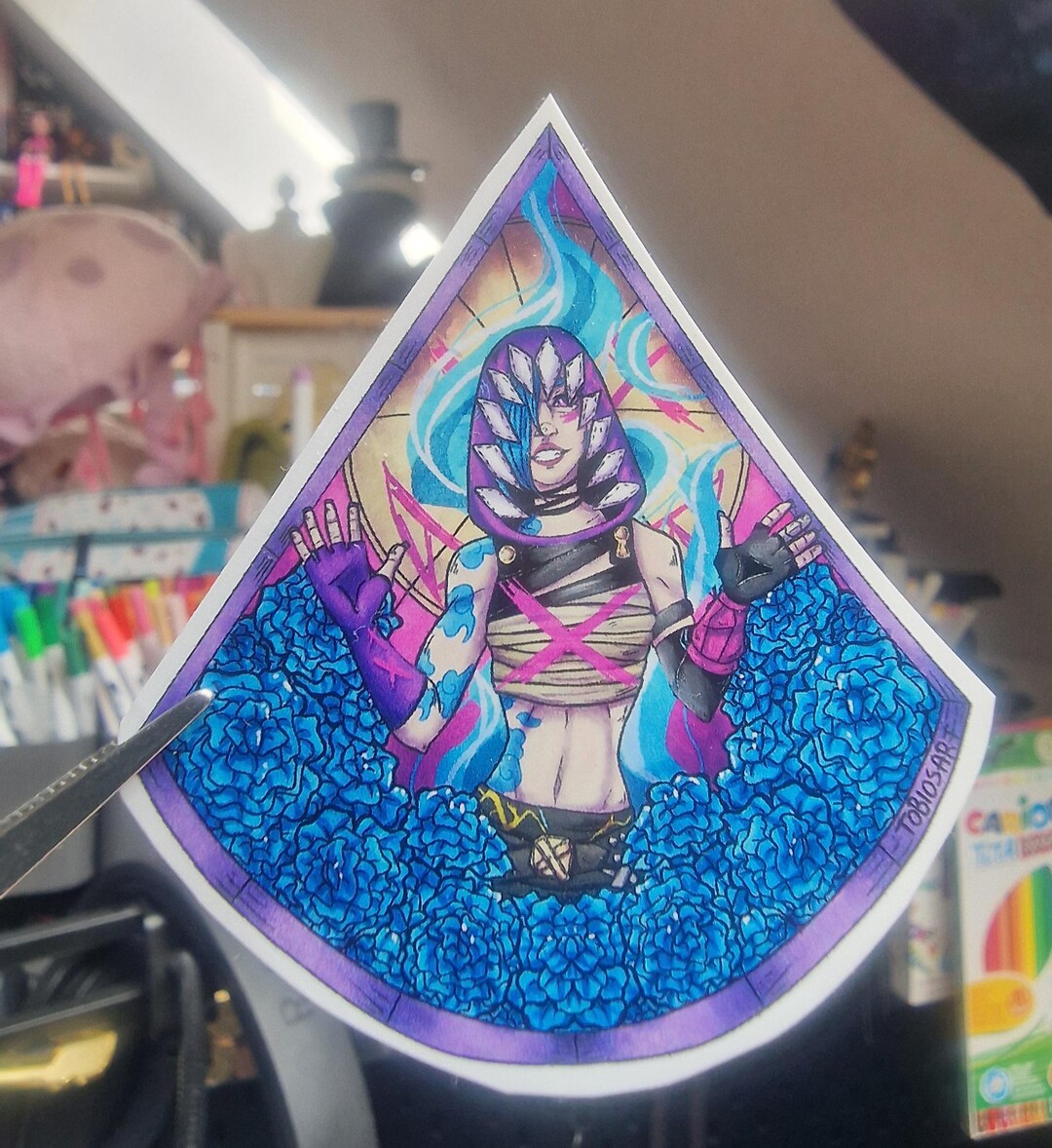 Arcane Stained Glass Style Vinyl Sticker Jinx, Silco, Vi, Jace, Viktor ...