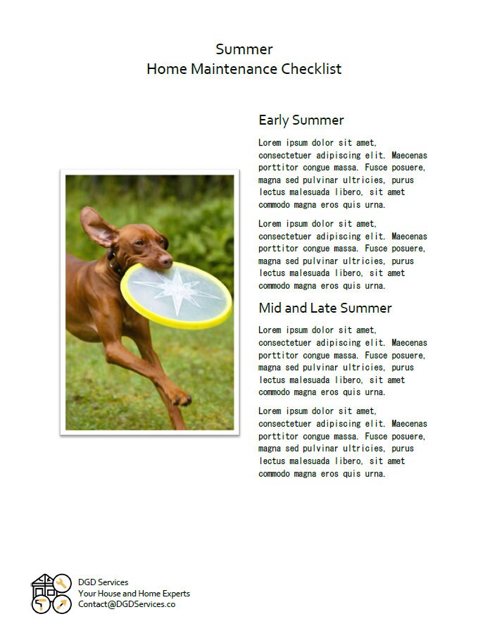 Summer Home Maintenance Checklist - Etsy