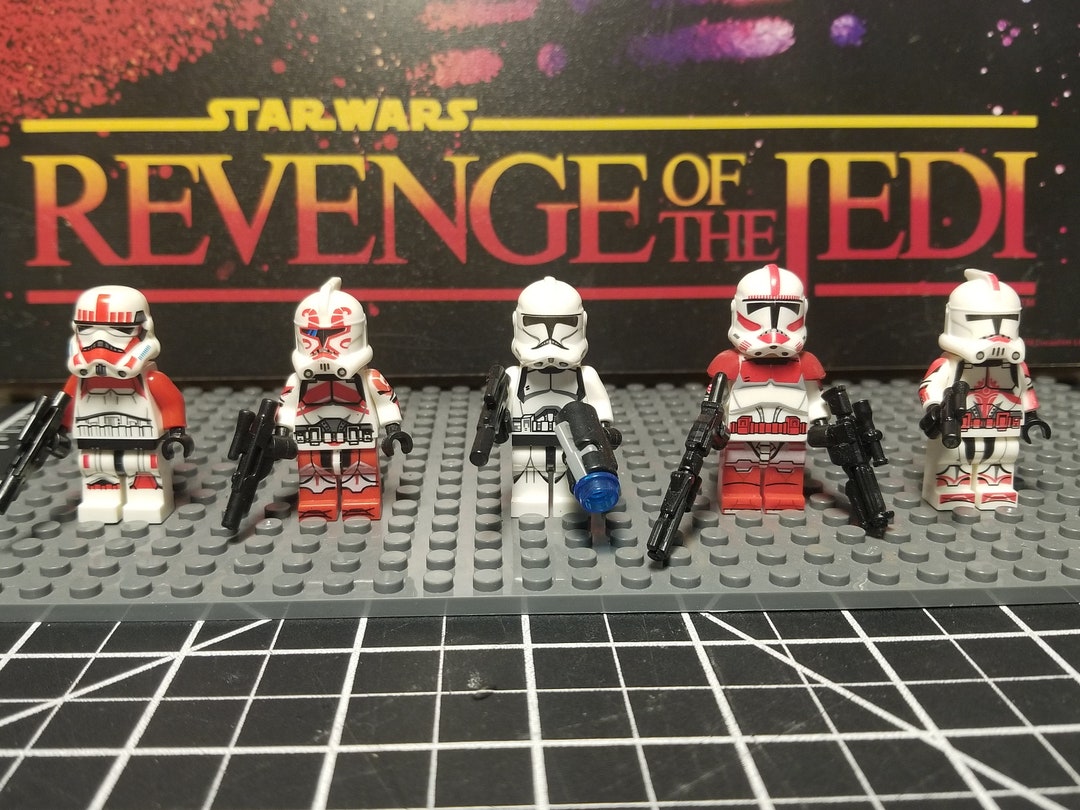 MINIFIGURES Custom Lot of 5 Star Wars Figures Clone Trooper Red Shock ...