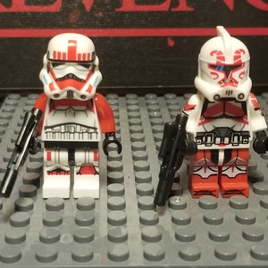 MINIFIGURES Custom Lot of 5 Star Wars Figures Clone Trooper Red Shock ...