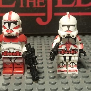 MINIFIGURES Custom Lot of 5 Star Wars Figures Clone Trooper Red Shock ...