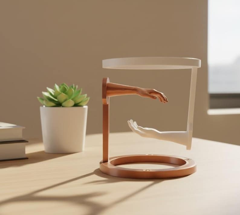 Gravity Defying Desk Toy, Floating Tensegrity Sculpture, Optical ...