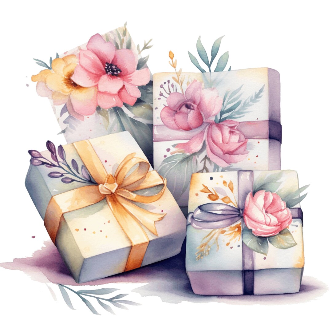 Gift Boxes Mothers Day Clipart Clip Art 4 PNG Format Instant Download ...