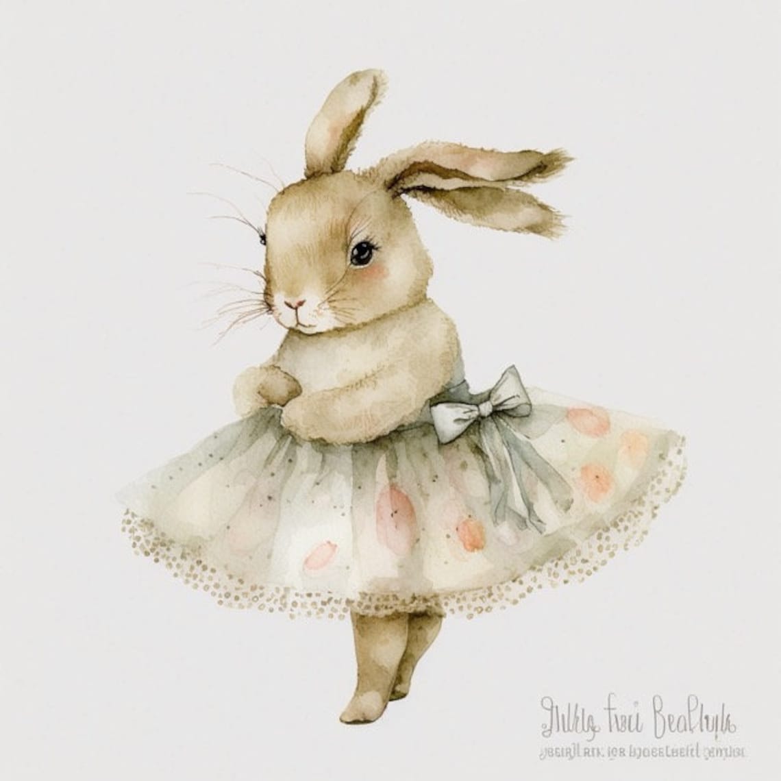 Ballerina Bunny Rabbit Clipart 8 High Quality JPG Digital - Etsy