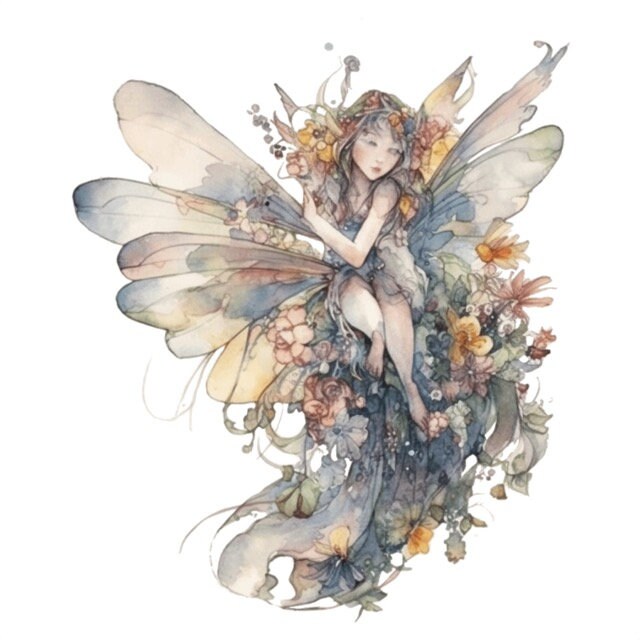 Magical Fairy Watercolor Clip Art 4 High Quality PNG Format Instant ...