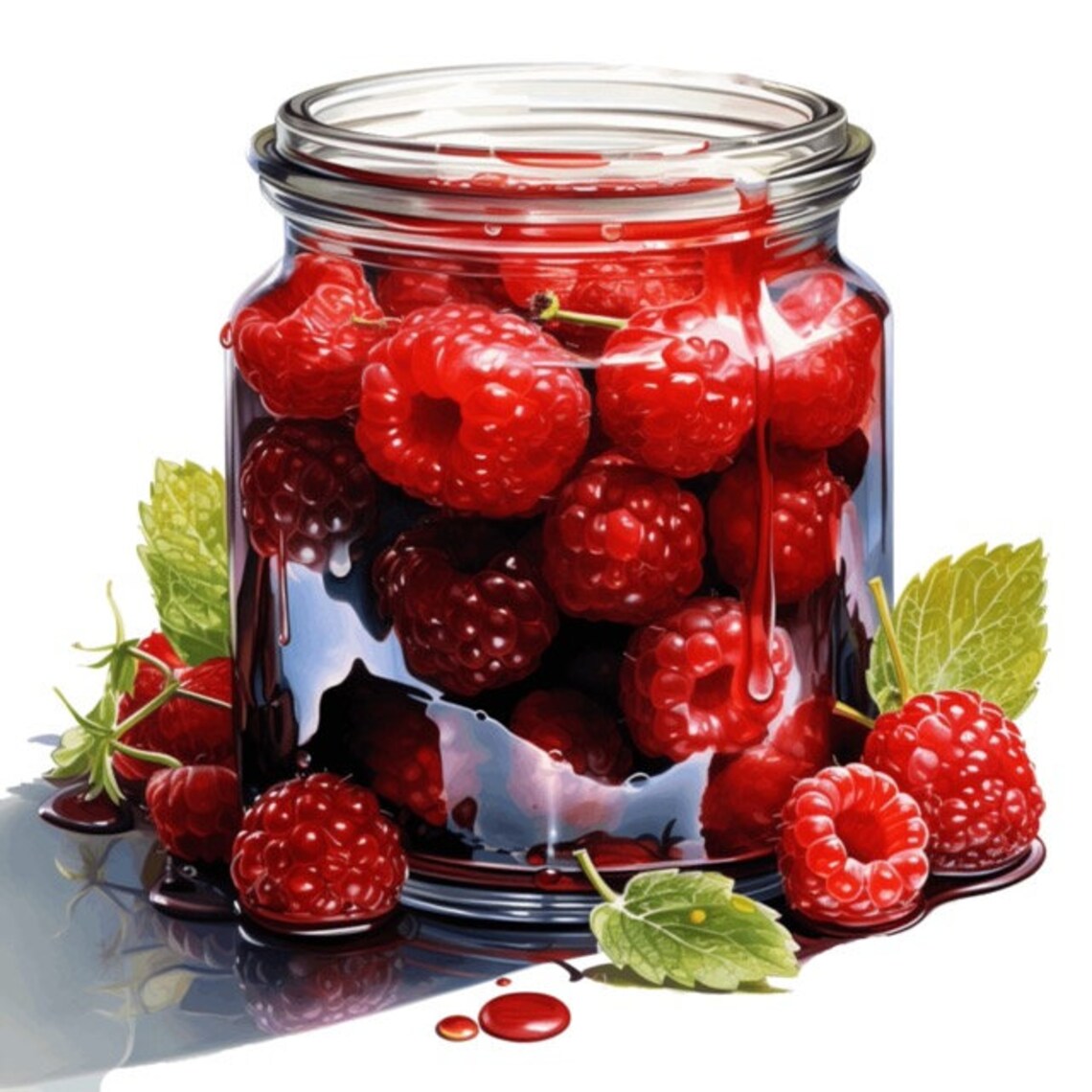 Raspberry Preserves Jam Watercolor Clip Art 4 High Quality PNG - Etsy