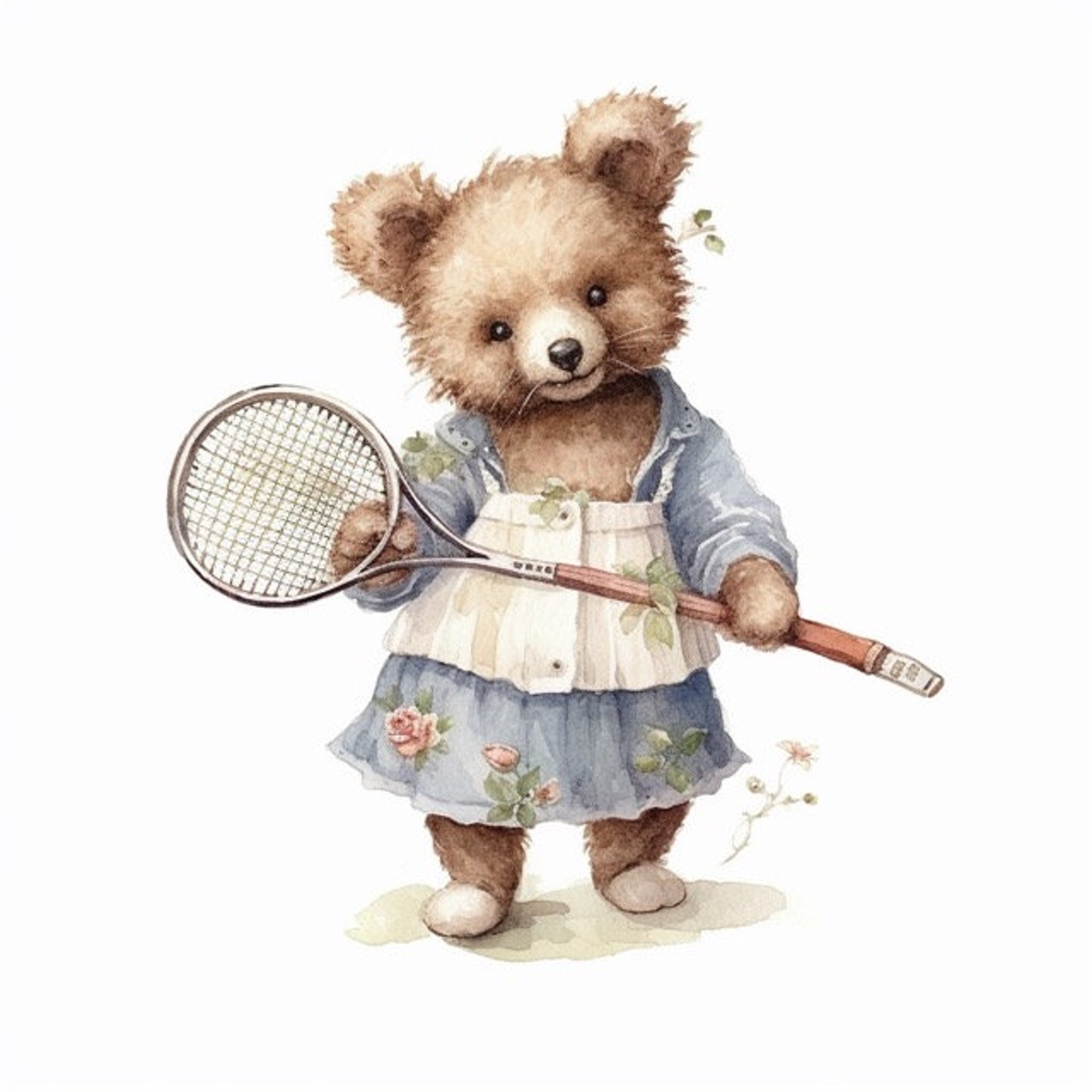 Teddy Bear Playing Tennis Clipart Clip Art 8 PNG Format - Etsy