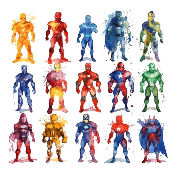 Avengers Watercolor Clipart - Etsy