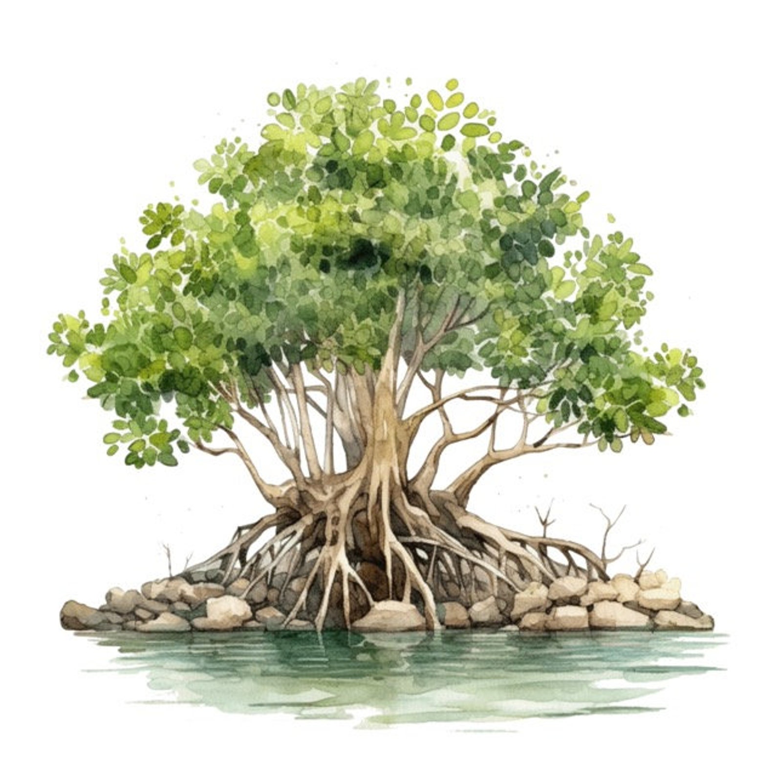 Mangrove Tree Watercolor Clip Art 4 Transparent PNG Collage - Etsy