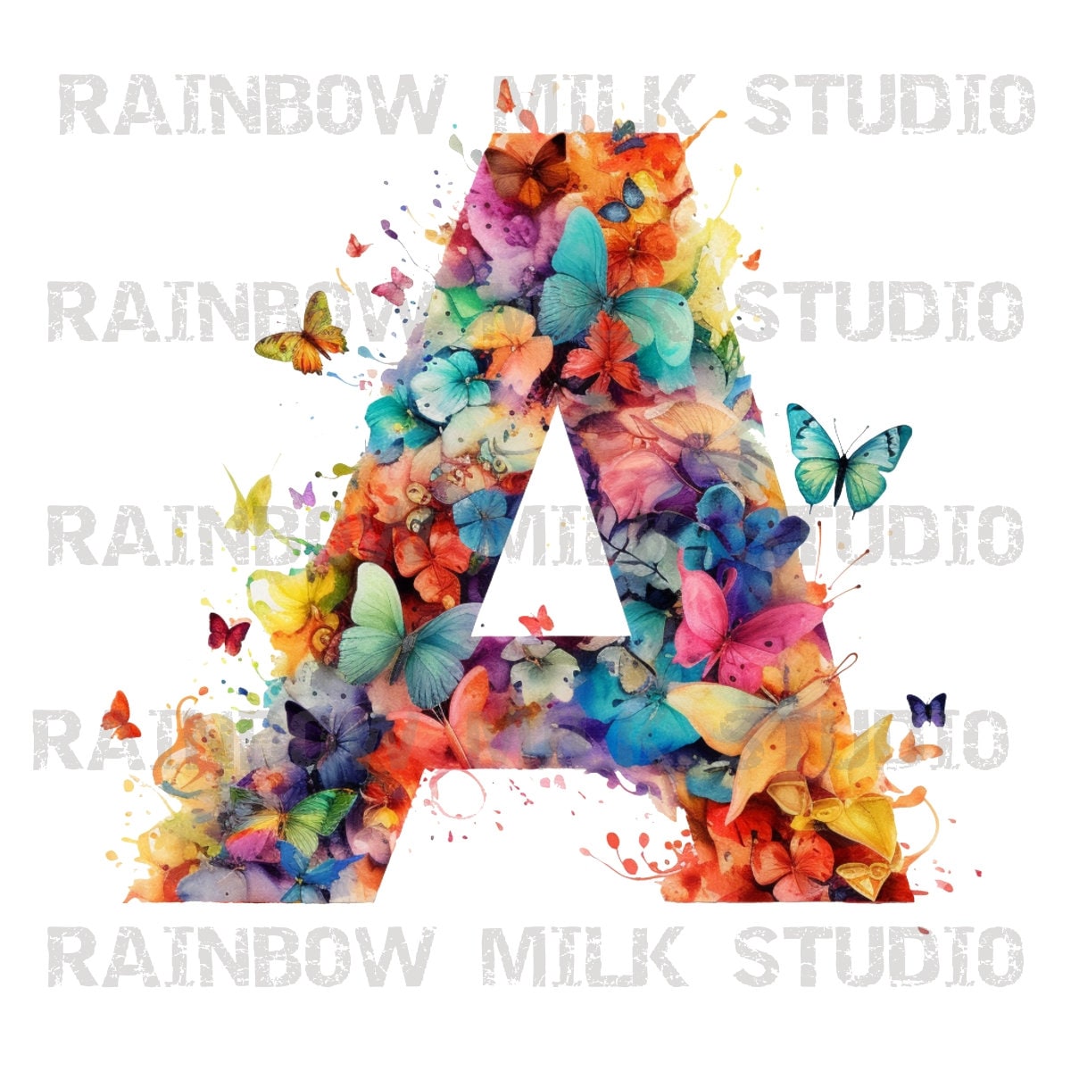 Butterfly Alphabet Letter A Initial Wall Decor Downloadable Fonts for ...