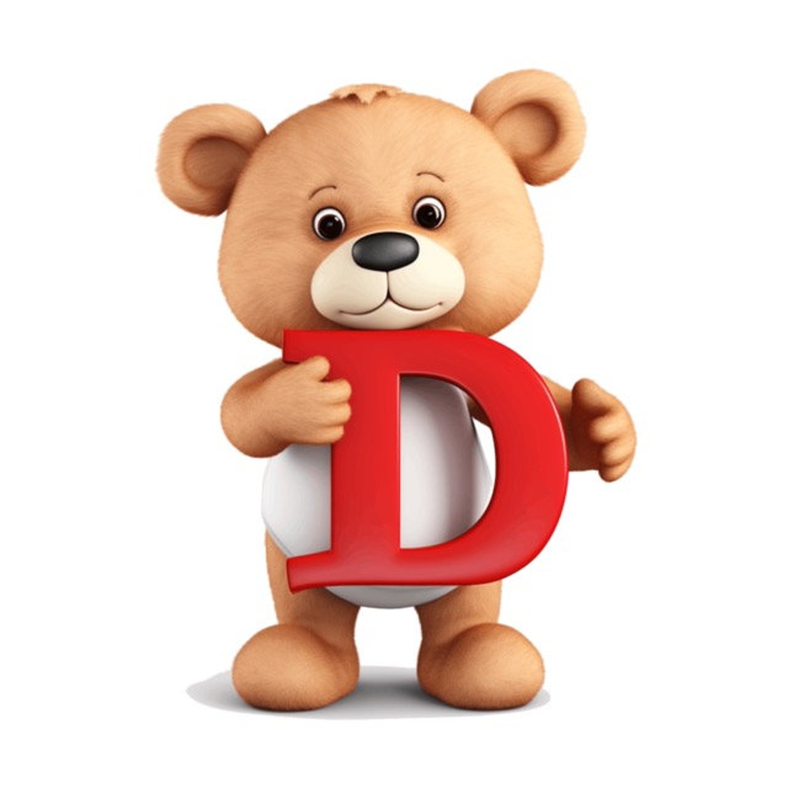 Letter d Teddy Bear Clipart 4 PNG Card Making - Etsy