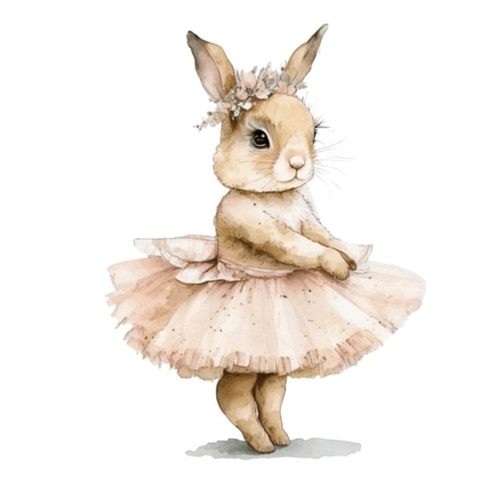 Ballerina Bunny Rabbit Watercolor Clip Art Sublimation Graphics 4 PNG ...