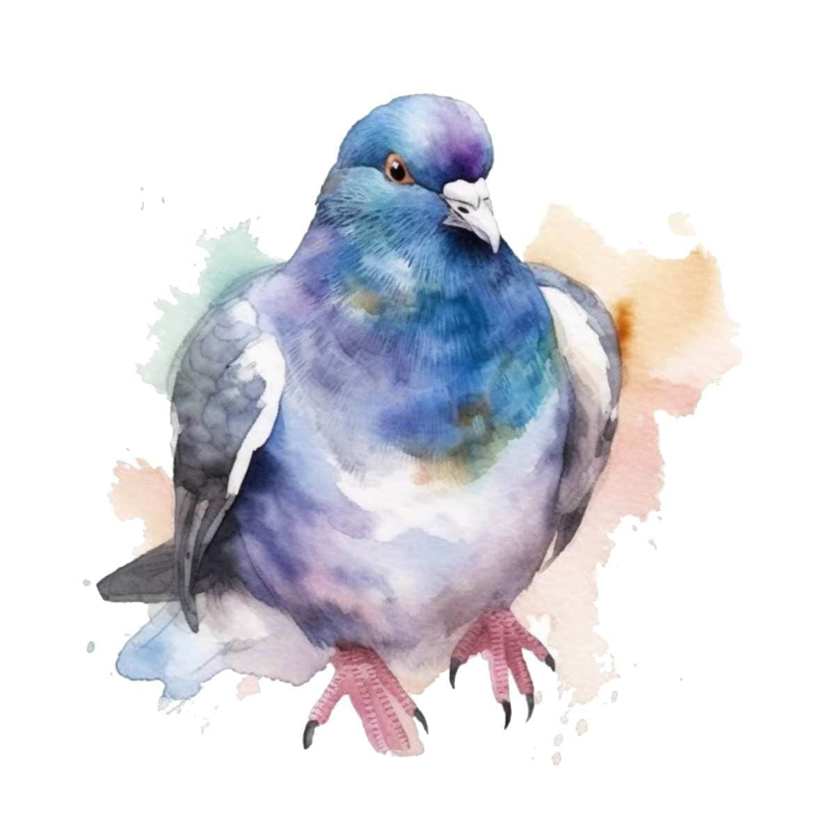 Pigeon Bird Watercolor Clip Art 4 High Quality PNG Transparent Mix ...