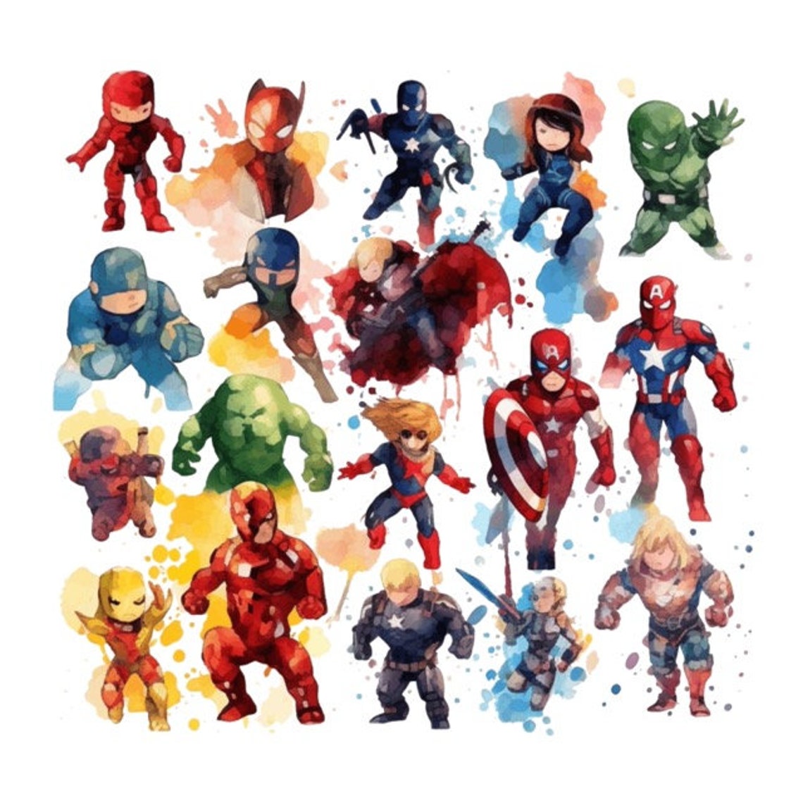Super Hero Watercolor Clipart Clip Art 4 High Quality PNG Transparent ...