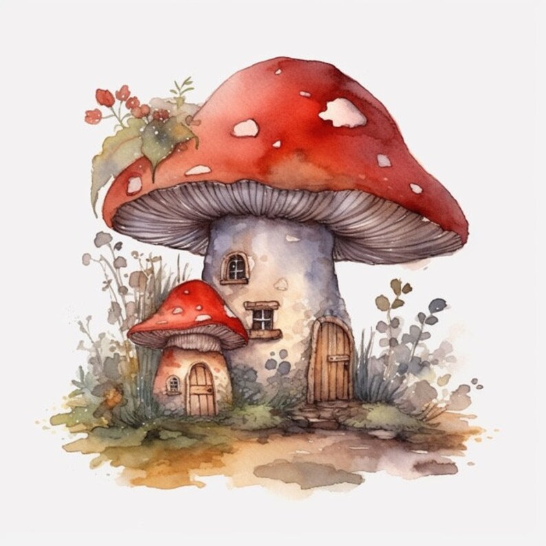 Toadstool House Clipart Clip Art 4 PNG Format Instant Download for ...
