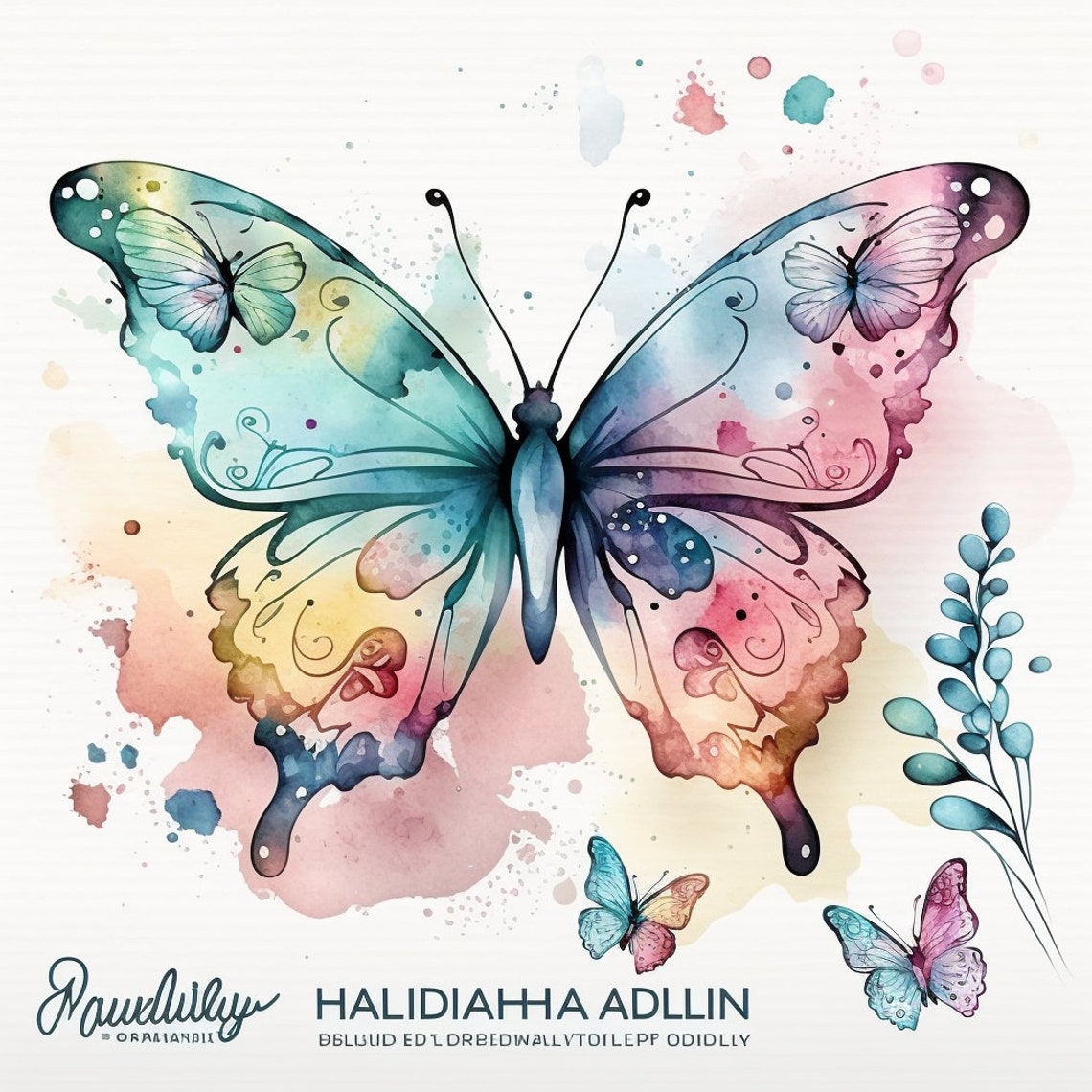 Watercolor Butterfly Clipart 8 High Quality JPG Watercolor - Etsy