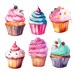 Cupcake Watercolor Clipart 4 High Quality PNG Transparent Background ...