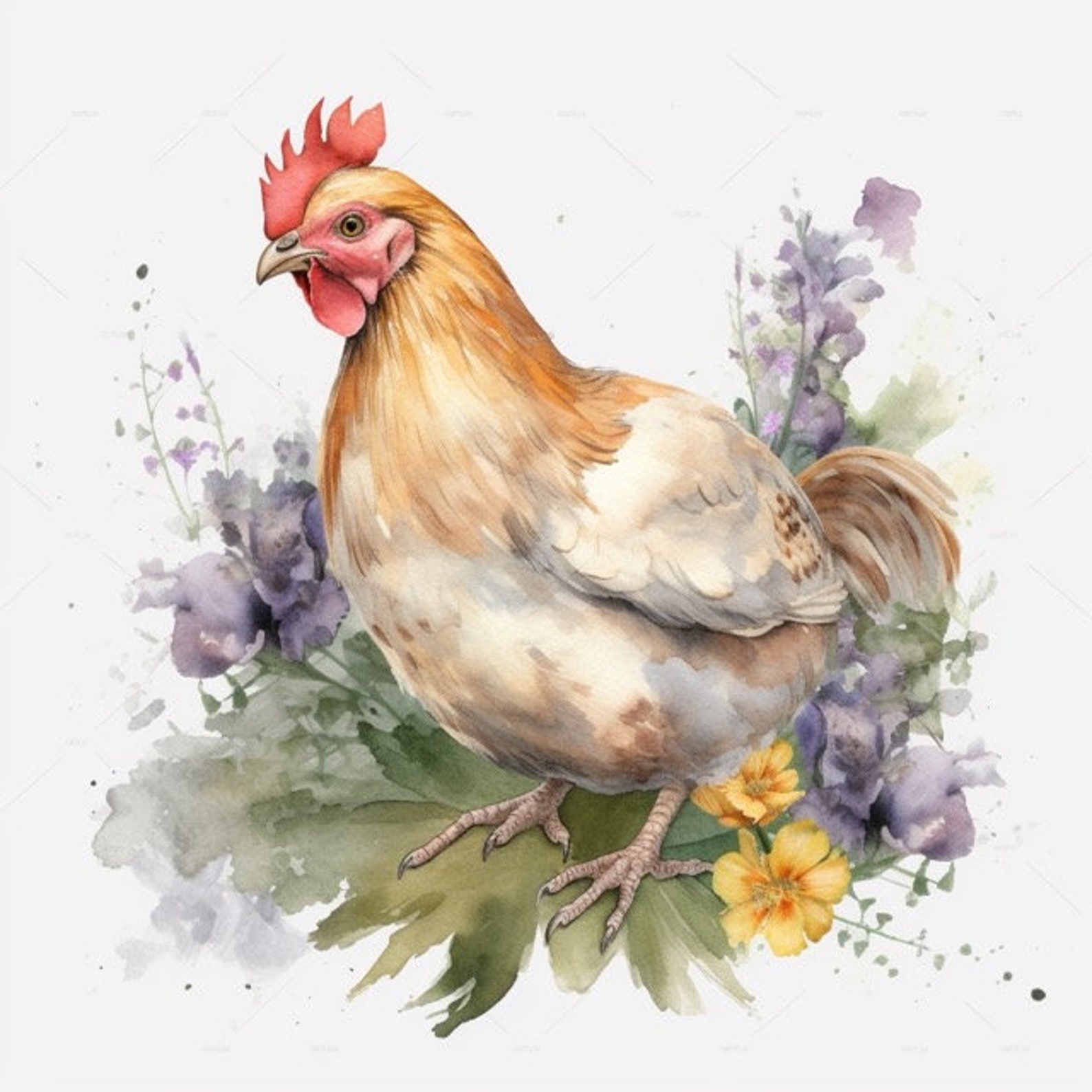 Rooster Chicken Clipart Clip Art 8 PNG Format Instant Download for ...