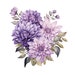 Purple Lilac Dahlia Flower Bouquet Sublimation Graphics Watercolor Clip ...