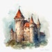 Watercolor Ancient Castles Clipart 8 High Quality JPG Watercolor Art ...