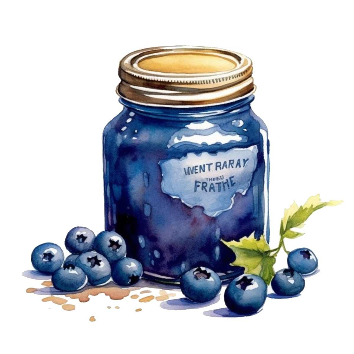 Blueberry Preserves Jam Watercolor Clip Art 4 High Quality PNG - Etsy