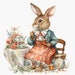Bunny Rabbit Tea Time Watercolor Clipart, 4 High Quality PNG ...