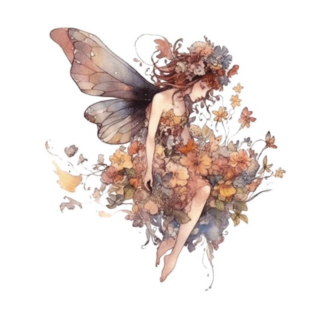 Magical Fairy Watercolor Clip Art 4 High Quality PNG Format Instant ...