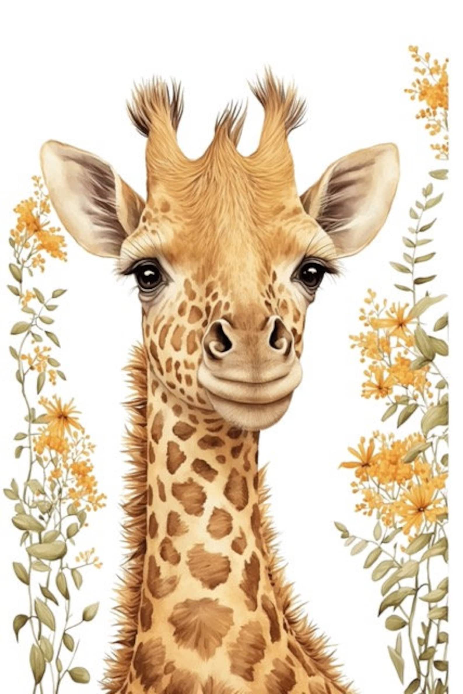 Safari Animals Giraffe Watercolor Clipart 4 High Quality PNG ...