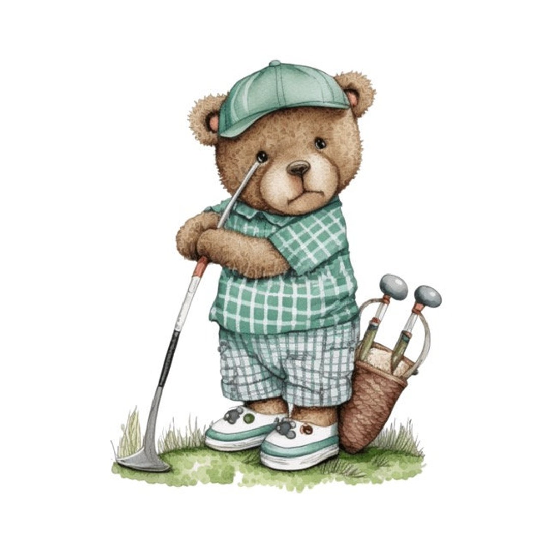 Teddy Bearplaying Golf Father's Day Clipart Clip Art 4 PNG Format ...