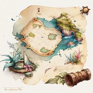Treasure Map Watercolor Clipart 8 High Quality JPG Digital - Etsy