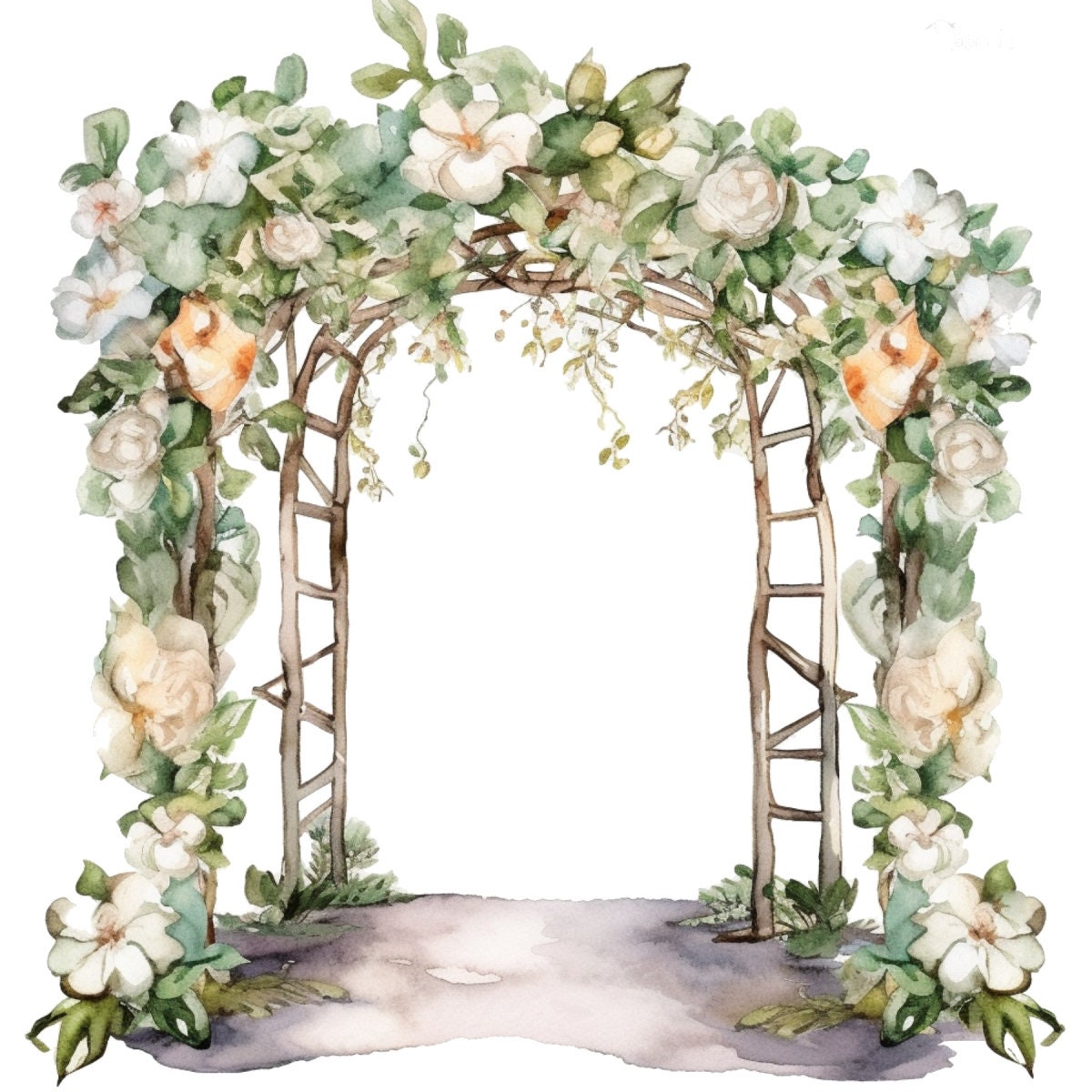Flower Floral Wedding Arch Clip Art Watercolor 4 High Quality PNG ...
