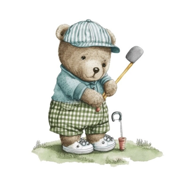 Teddy Bearplaying Golf Father's Day Clipart Clip Art 4 PNG Format ...