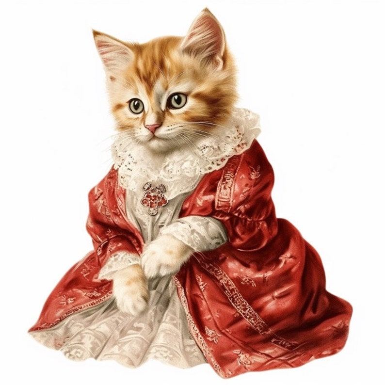 Baroque Kitten Cat Kitty Clipart 8 High Quality JPG, Digital Download ...