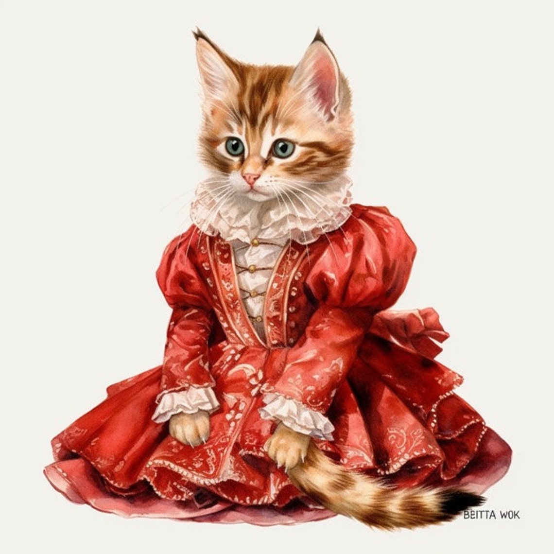 Baroque Kitten Cat Kitty Clipart 8 High Quality JPG Digital - Etsy