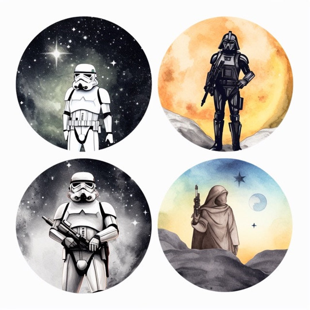 Star Wars Clipart, 8 High Quality JPG Watercolor Art, Digital Download ...