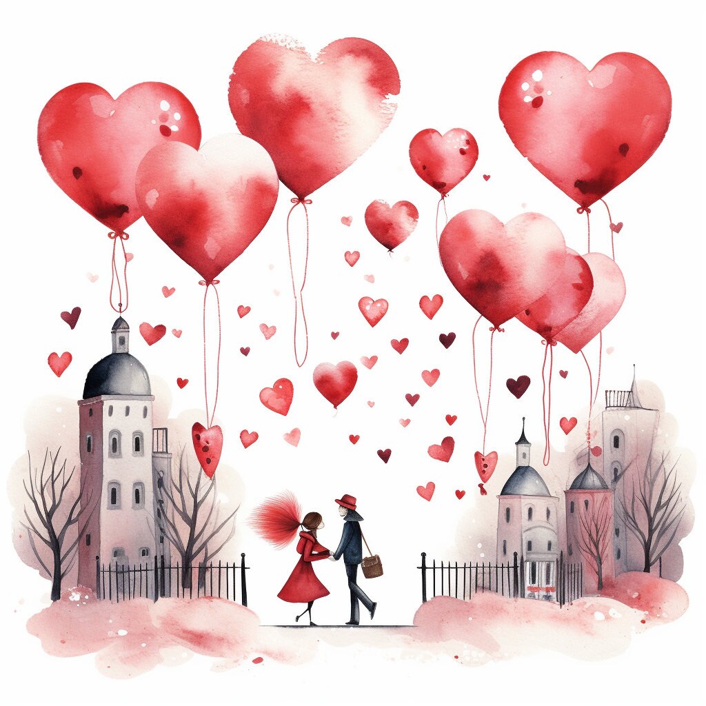 Valentines Day Love Birds Clip Art Sublimation Graphics 4 JPG Mix Media ...
