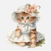 Rococo Kitty Cat Kitten Watercolor Clipart 8 High Quality JPG Digital ...