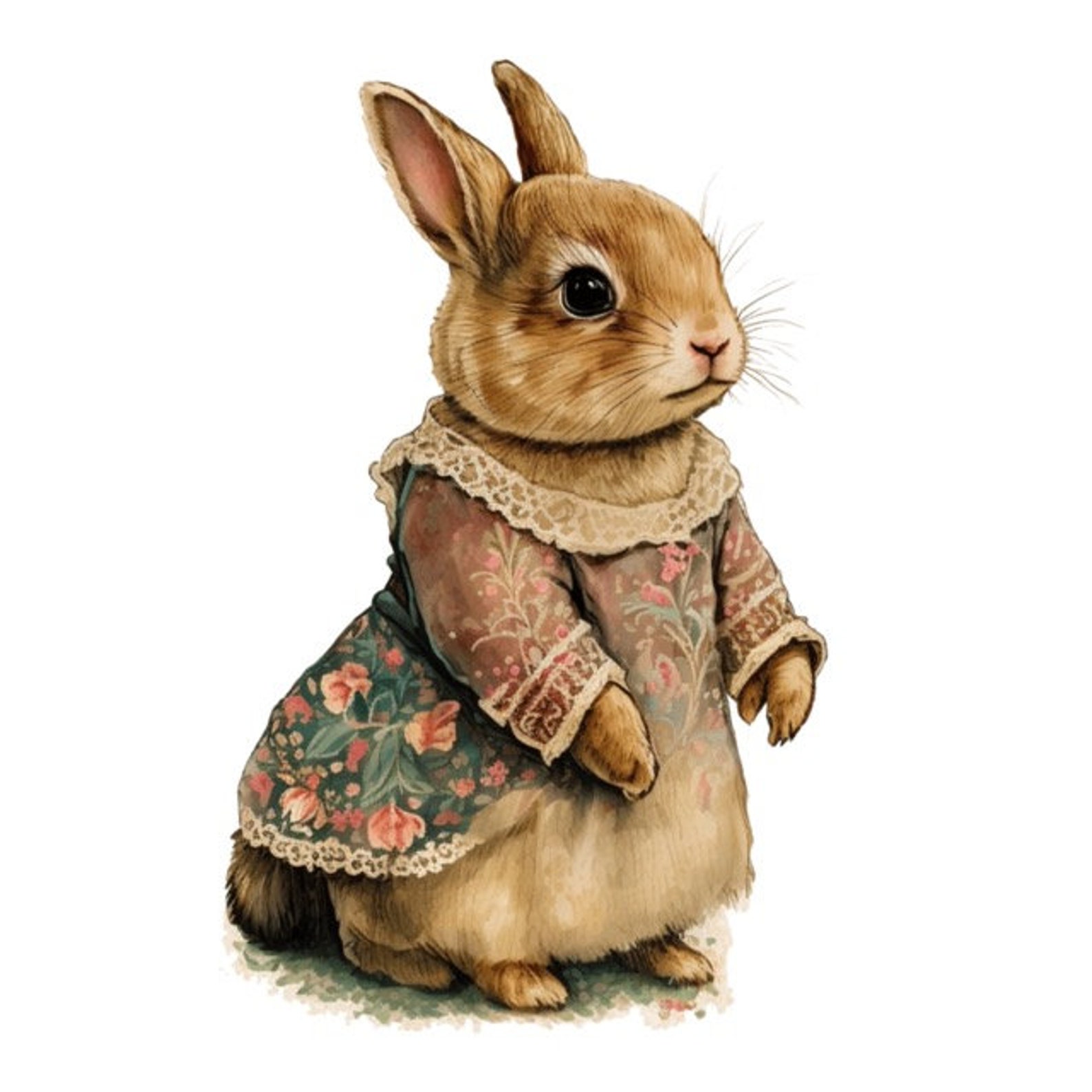 Watercolor Renaissance Bunny Rabbit Sublimation Graphics Clip - Etsy