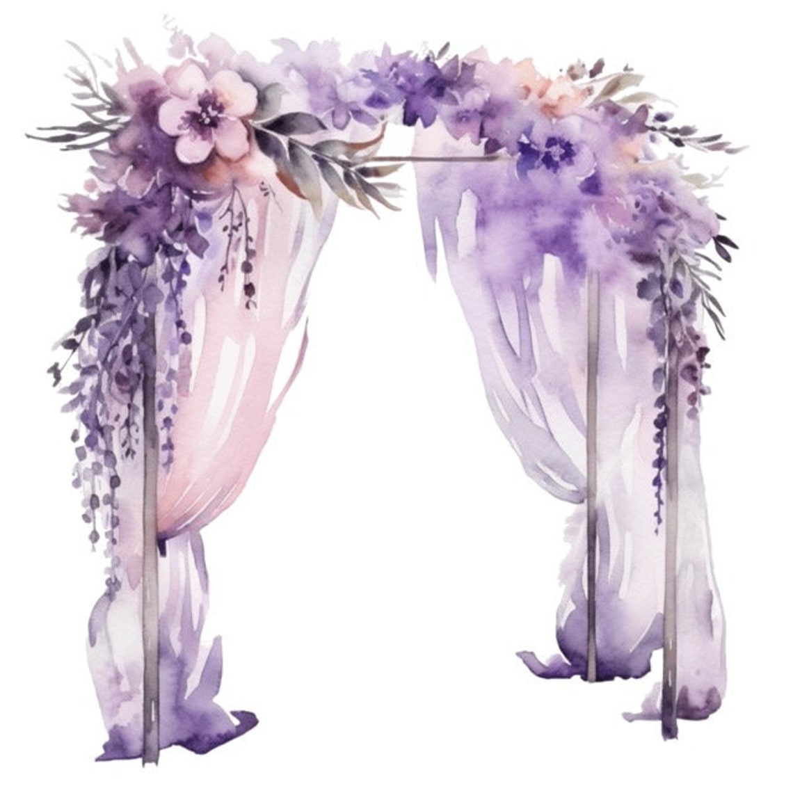 Lavender Wedding Arch Clipart Watercolor 4 High Quality PNG Transparent ...