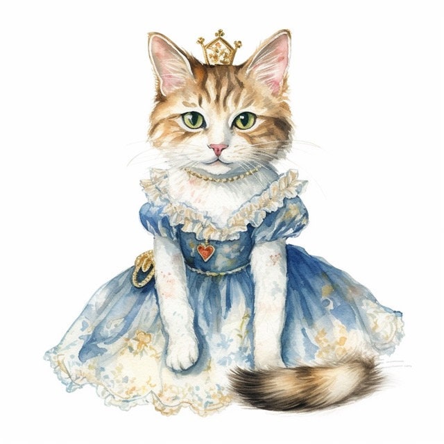 Victorian Cat Kitty Day Clipart Clip Art 4 PNG Format Instant Download ...