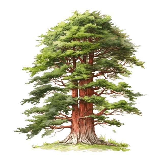 Western Red Cedar Tree Watercolor Clip Art 4 Transparent PNG - Etsy