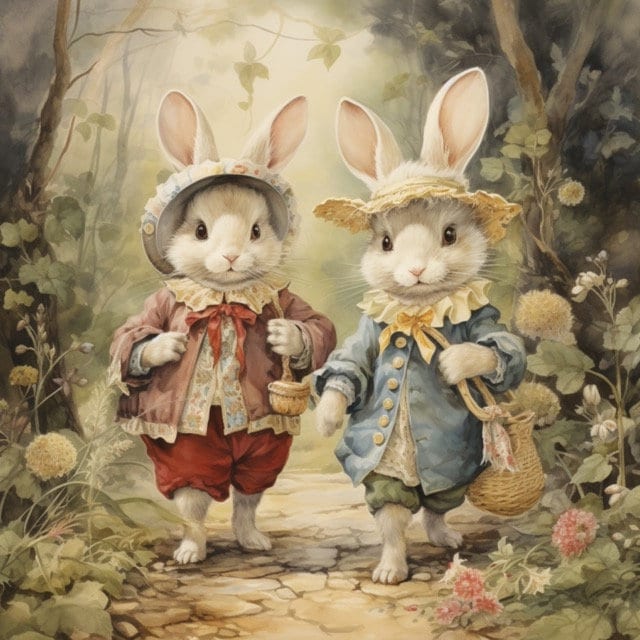 Bunny Rabbit Play Time Watercolor Clip Art Sublimation - Etsy