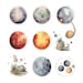 Astronomy Space Watercolor Clip Art Sublimation Graphics 4 PNG Format ...