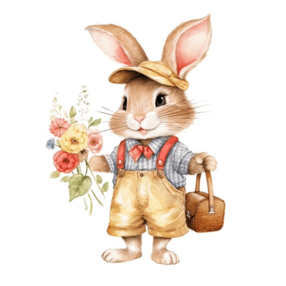 Bunny Rabbit Clipart Sublimation Graphics Watercolor Clip Art - Etsy